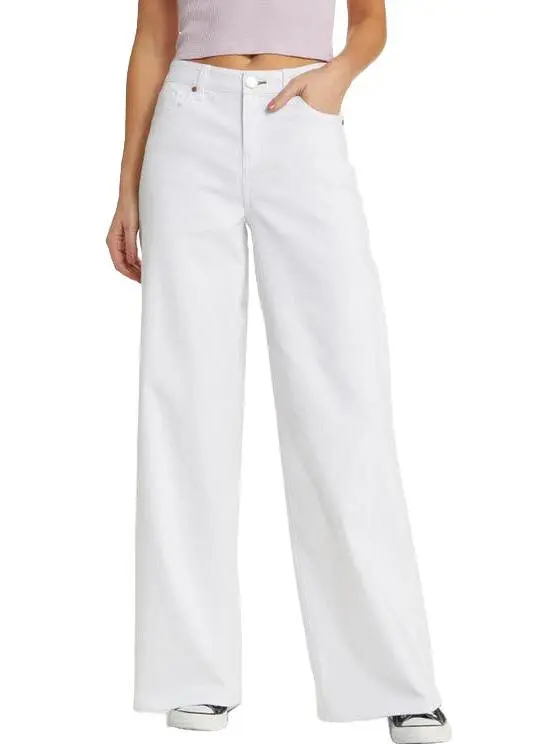 1822 Denim High-rise Wide Leg Jeans - White