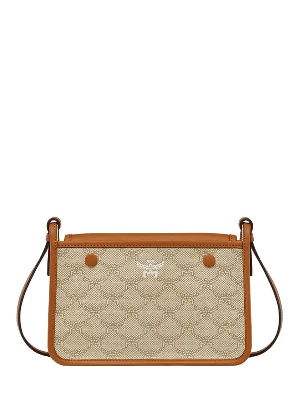 Mcm Himmel Lauretos Coated Canvas Crossbody Bag - Oatmeal