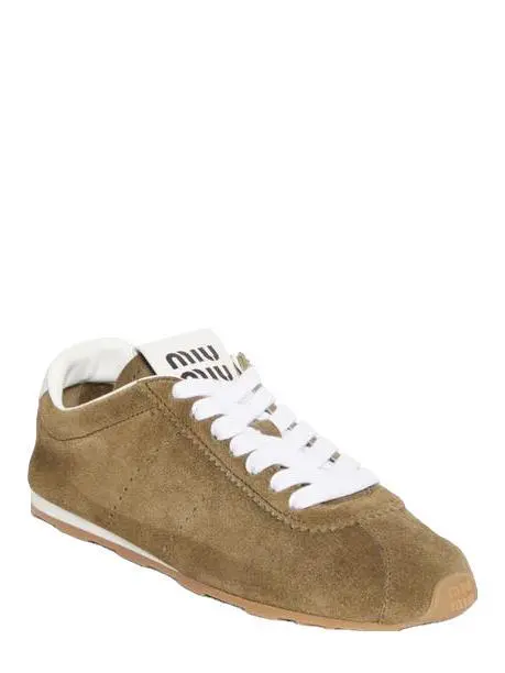 Miu Miu Allacciate Low-top Sneakers - Muschio