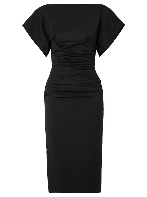 Maticevski Yuzu Cutout Gathered Stretch-jersey Dress - Black