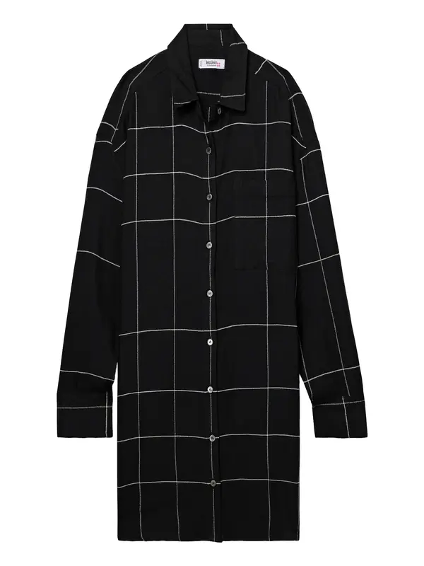 LEMLEM Net Sustain Mariam Checked Cotton-blend Shirt - Black