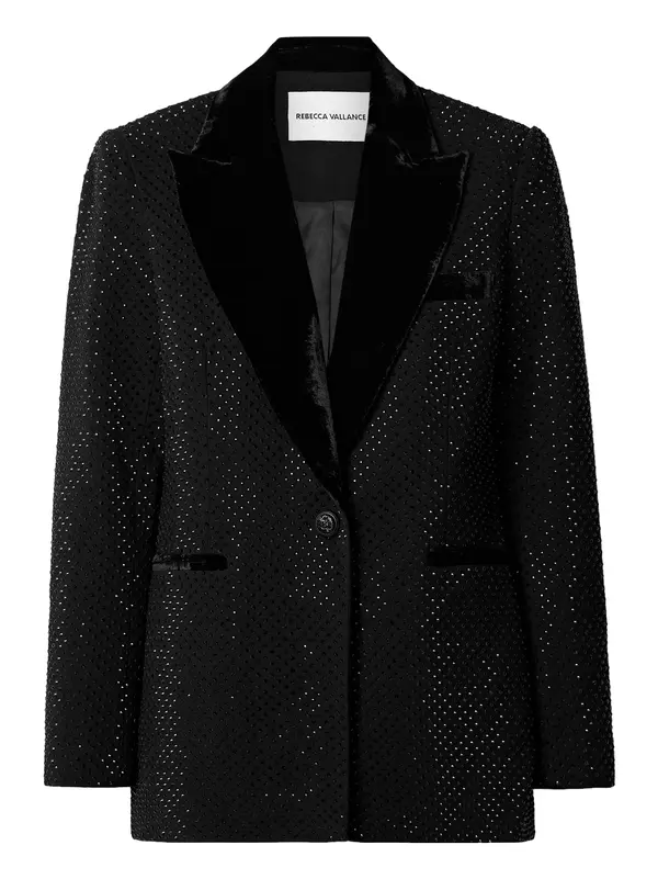 Rebecca Vallance Priscilla Crystal-embellished Blazer - Black