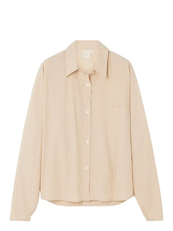 DEIJI STUDIOS Pinstriped Organic Cotton-poplin Shirt - Neutrals