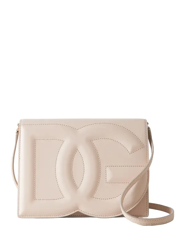 Dolce & Gabbana Embossed Leather Shoulder Bag - Ivory