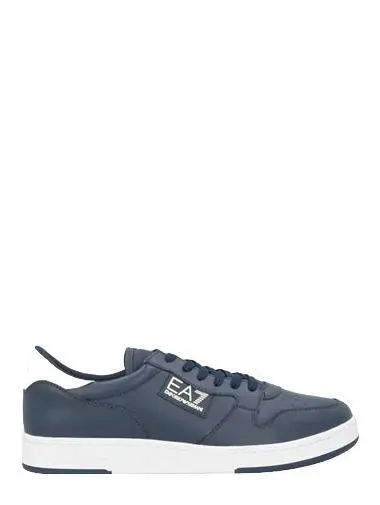 EA7 Leather Low-top Sneakers - Navy