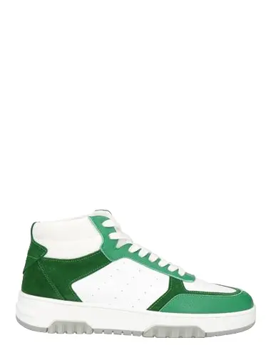 POLLINI Leather High-top Sneakers - Green