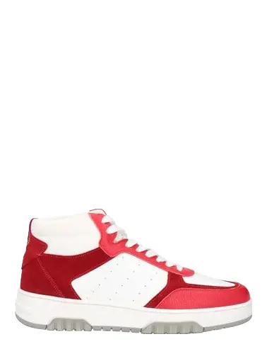 POLLINI Leather High-top Sneakers - Red