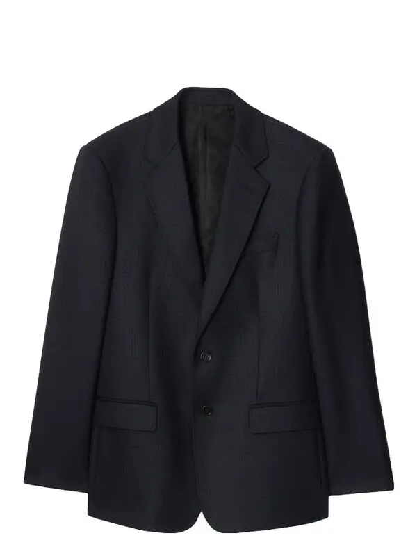 Burberry Check Wool Tailored Jacket - Tarmac Grey/dark Pewter Grey