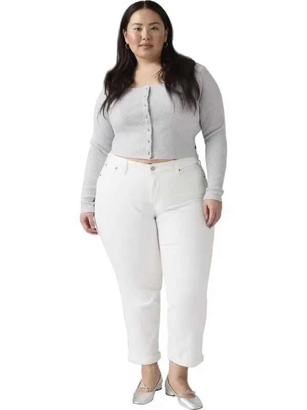LEVI'S Boyfriend Mid Rise Jeans - Simply White