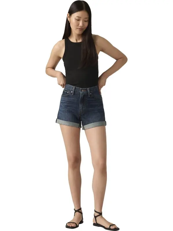 LEVI'S Rolled 80s Mom Denim Shorts - Taking The Stairs