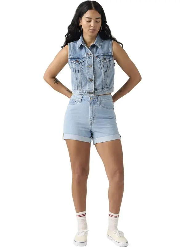LEVI'S Rolled 80s Mom Denim Shorts - Back To Blue