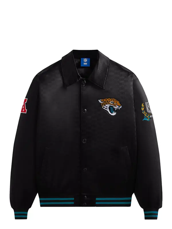 Kith For The Nfl: Jaguars Satin Bomber Jacket - Black