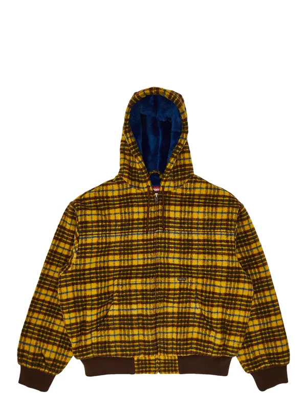 Supreme Plaid Wool Hooded Jacket - Brown