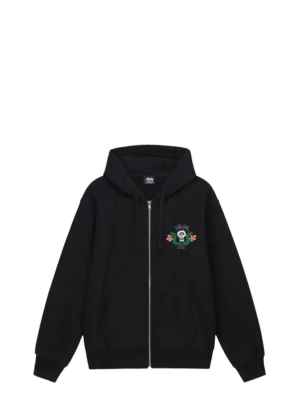 StÜssy Skull Crest Zip Hoodie - Black