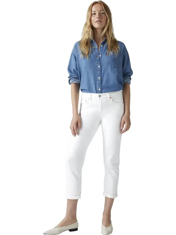 LEVI'S Boyfriend Mid Rise Jeans - Simply White