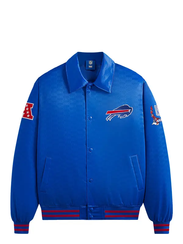 Kith For The Nfl: Bills Satin Bomber Jacket - Blue