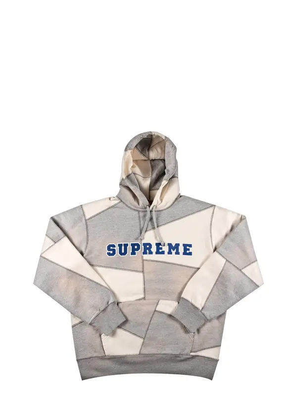 Supreme Patchwork Hooded Sweatshirt - Grey