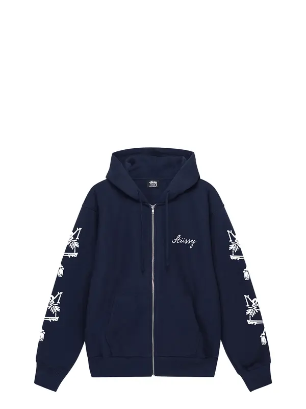 StÜssy Paradise Lost Zip Hoodie - Blue