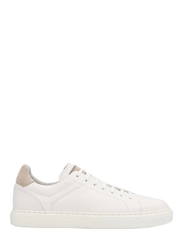 Brunello Cucinelli Grained Calfskin Low-top Sneakers - White