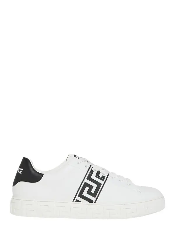 Versace La Greca Leather Low-top Sneakers - White/black