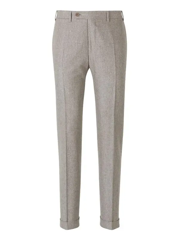 Canali Classic Fit Wool Dress Trousers - Beige