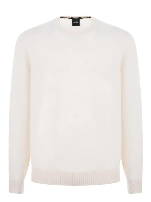 BOSS Cashmere Crew Neck Sweater - Beige