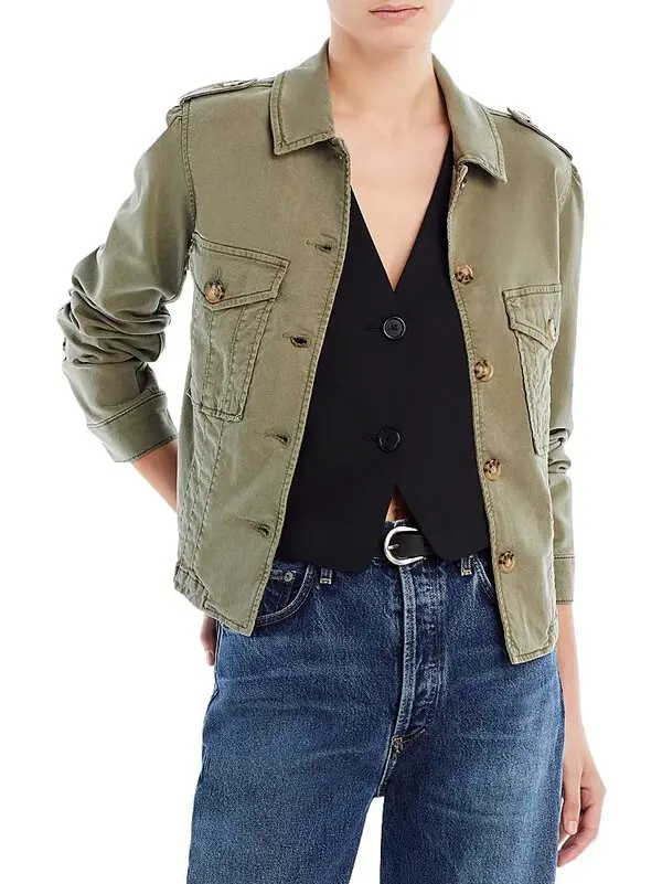 Paige Pacey Collared Jacket - Vintage Ivy Green