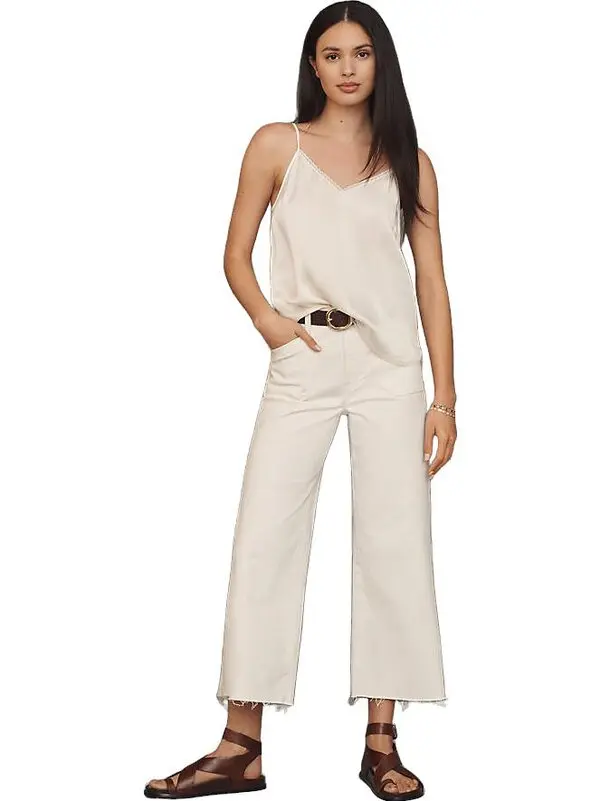 Paige Anessa Utility High-rise Crop Wide-leg Jeans - Tonal Ecru