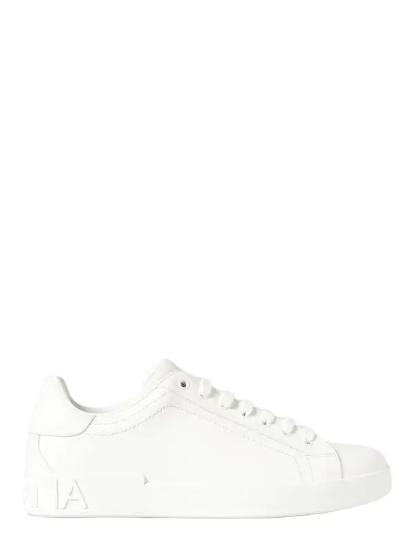 Dolce & Gabbana Leather Sneakers With Logo - White