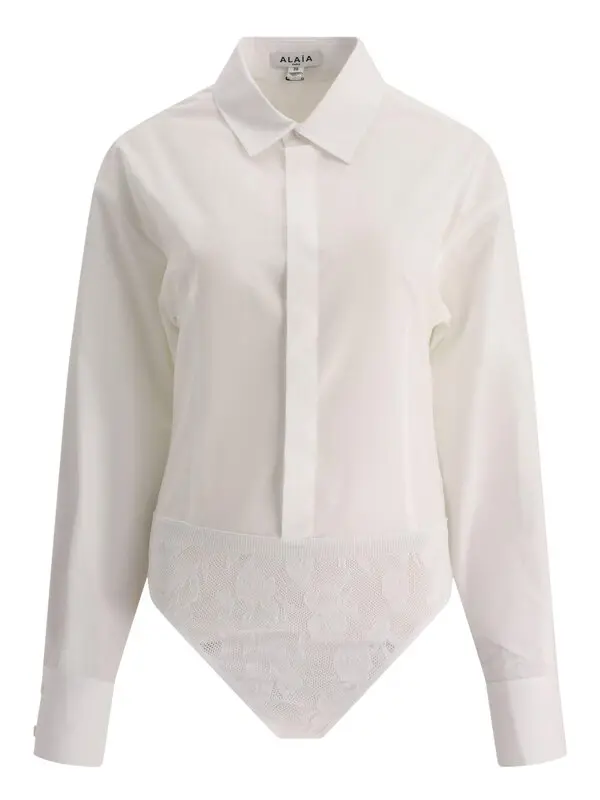 Alaïa Poplin Body Shirt - White