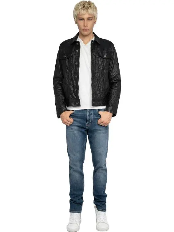 Zadig&Voltaire Crinkled Leather Jacket - Black