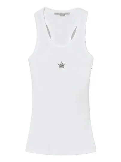 Stella McCartney Crystal Star Racerback Tank Top - White