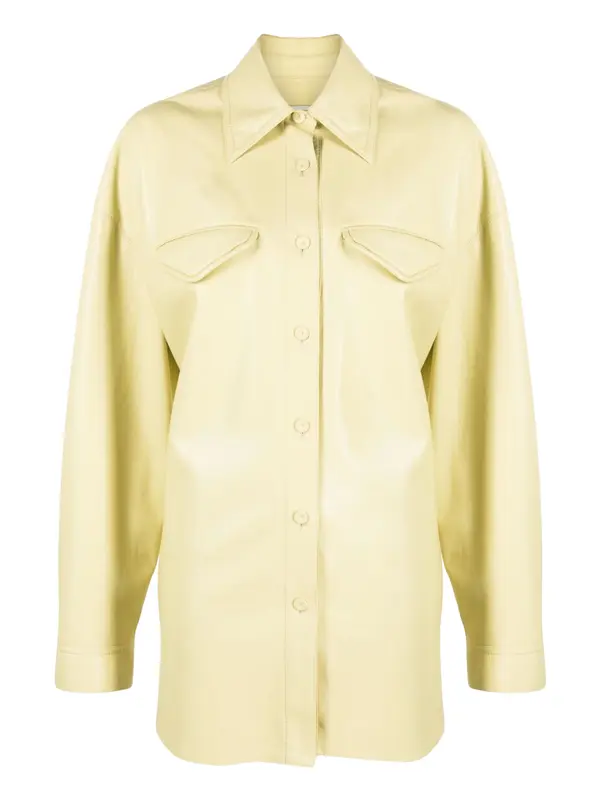 Nanushka Kaysa Faux-leather Shirt - Green