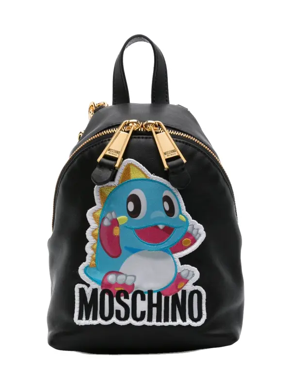 Moschino Mini Backpack With Logo Appliqu - Black
