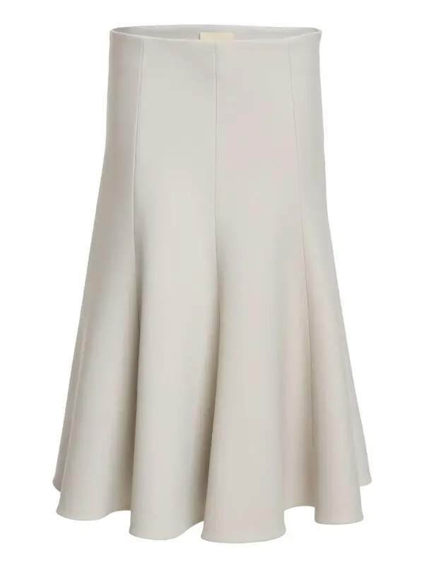 Khaite The Lennox Flared Crepe Skirt - Neutrals