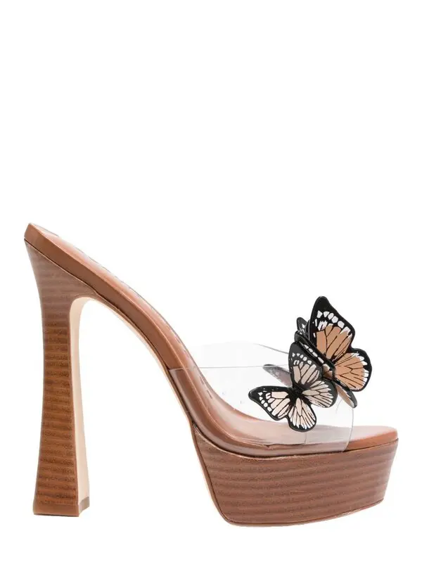 SOPHIA WEBSTER 150mm Butterfly Detail Sandals - Brown