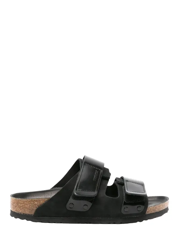 BIRKENSTOCK Uji Leather Slides - Black