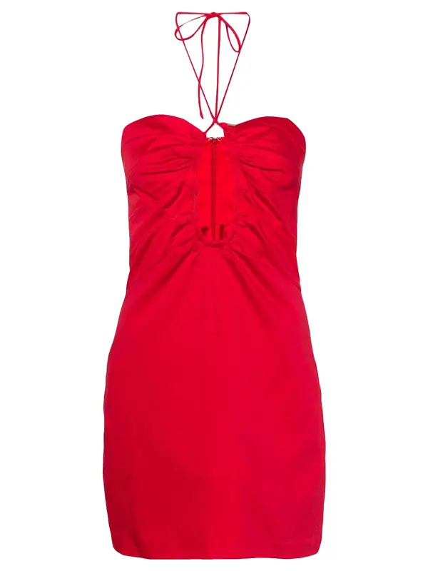 Cult Gaia Laura Halterneck Mini Dress - Red