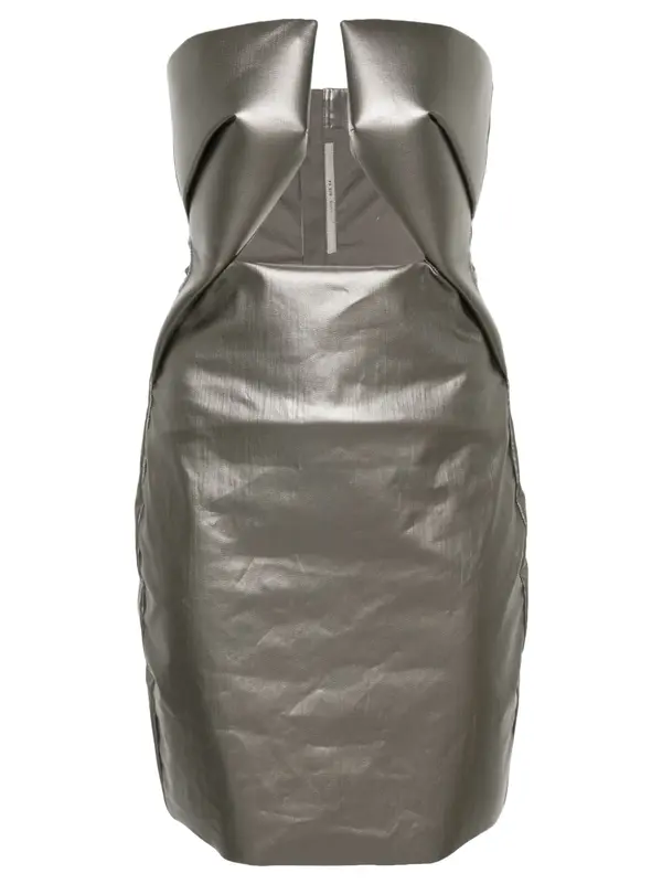 Rick Owens Prong Strapless Mini Dress - Grey