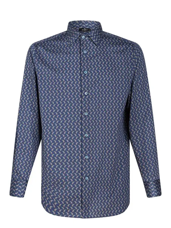 Etro Paisley-print Cotton Shirt - Blue