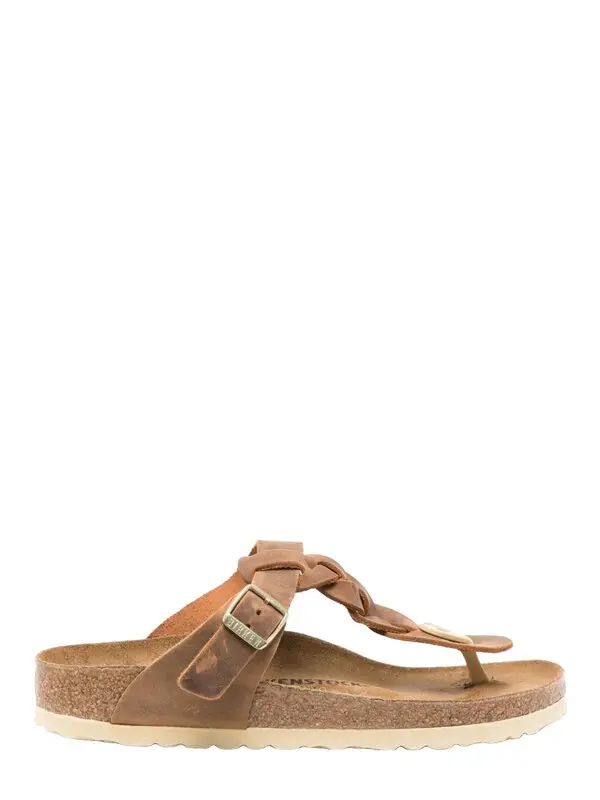 BIRKENSTOCK Gizeh Braided Suede Slides - Brown