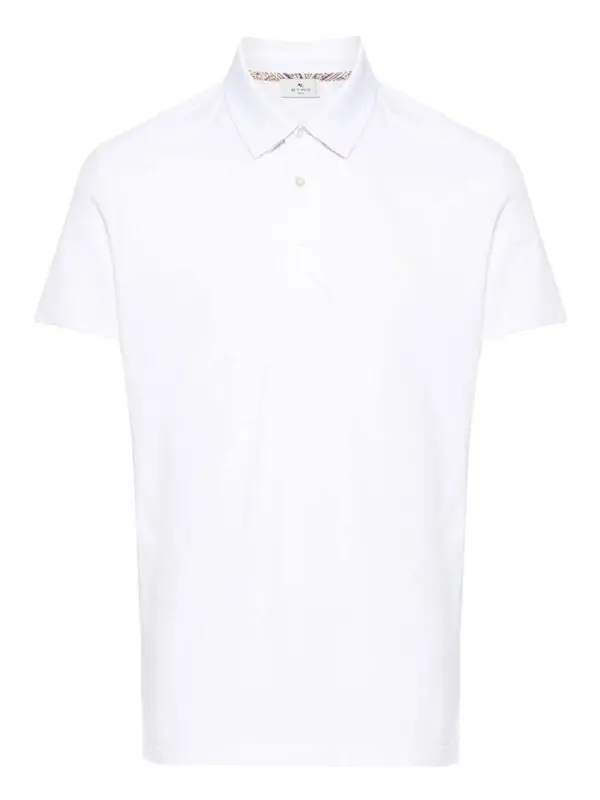 Etro Pegaso-embroidered Cotton Polo Shirt - White