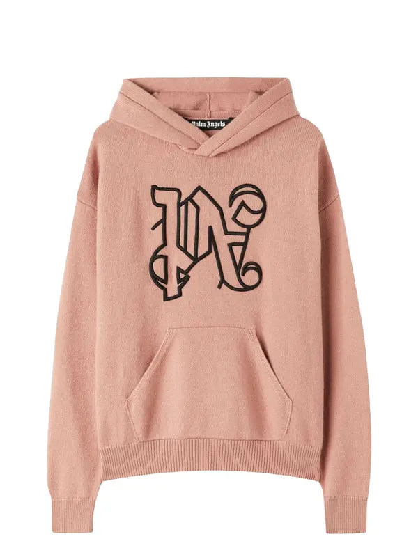 Palm Angels Monogram-embroidered Zip-up Hoodie - Pink