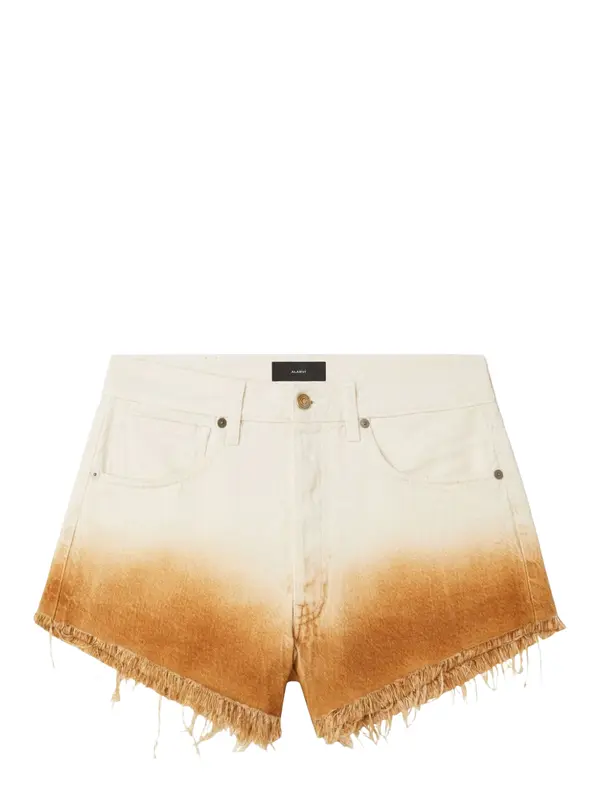 Alanui Gradient Denim Shorts - Neutrals