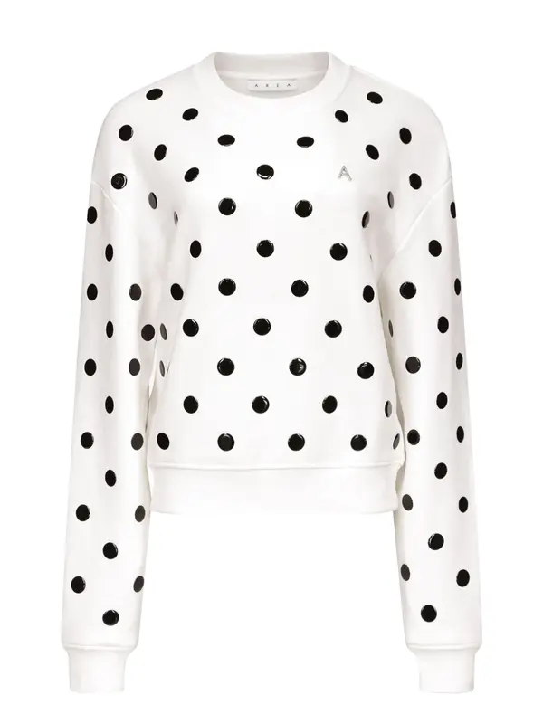 AREA Polka-dot Cotton Sweatshirt - White