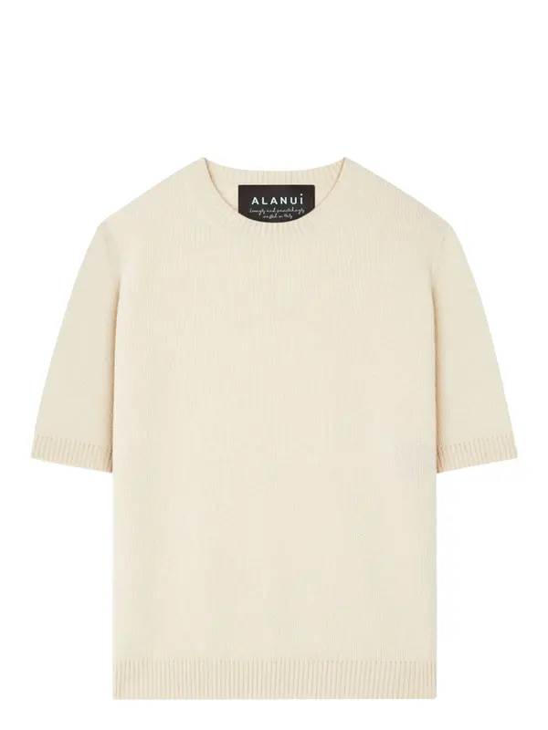 Alanui Ribbed Knit T-shirt - Neutrals