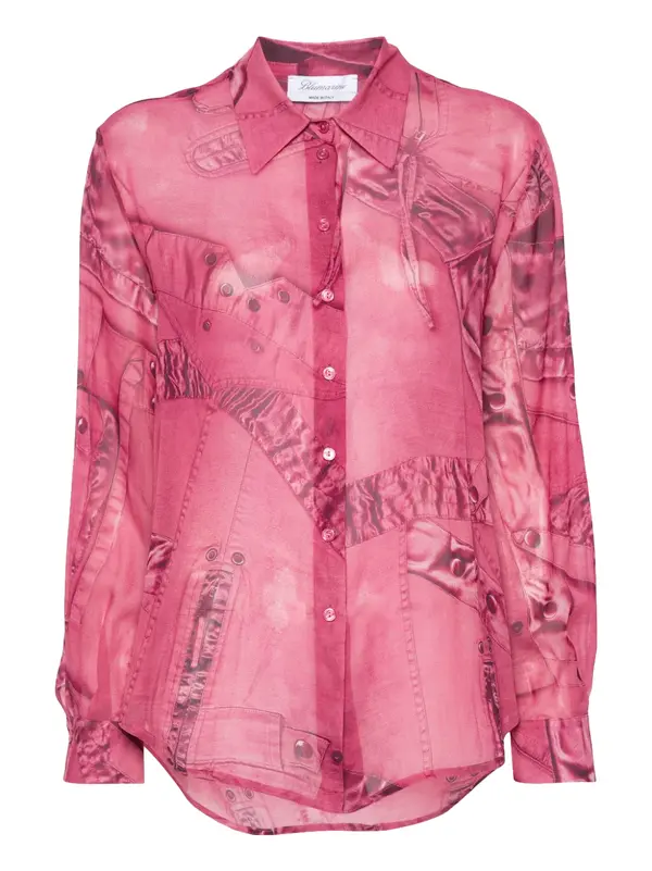 Blumarine Graphic-print Shirt - Pink