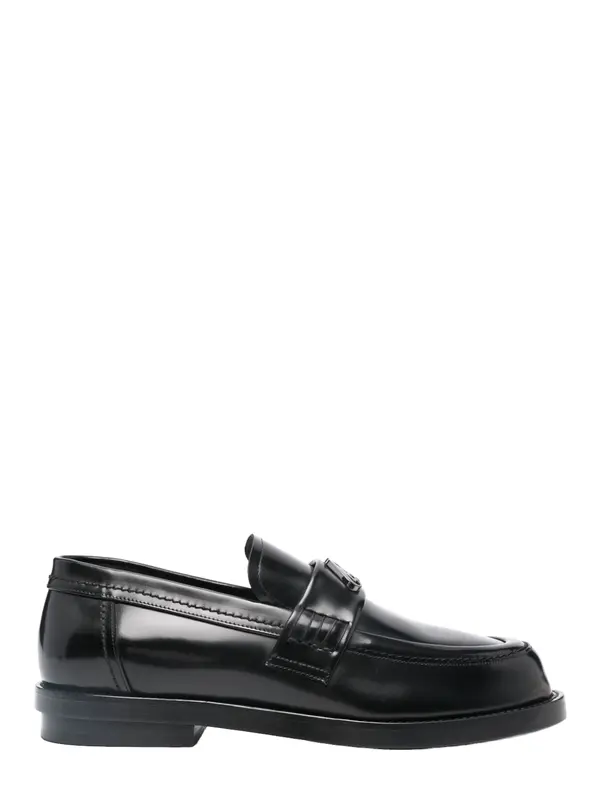 Alexander McQueen Logo-plaque Leather Loafers - Black