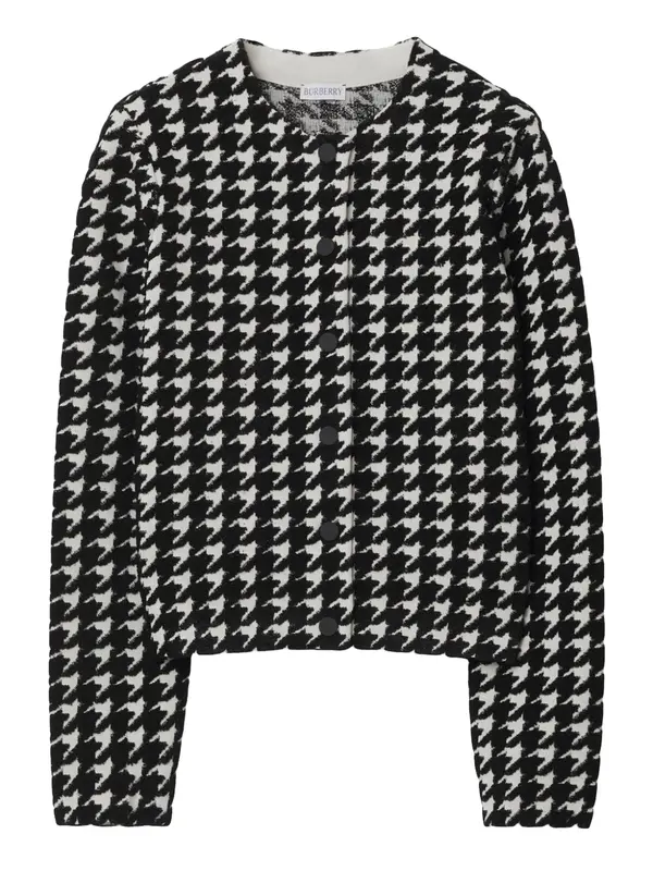 Burberry Houndstooth Crew-neck Jumper - Black