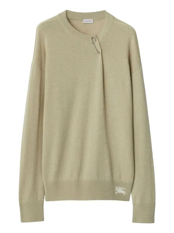 Burberry Cashmere Jumper With Paperclip Detail - Neutrals